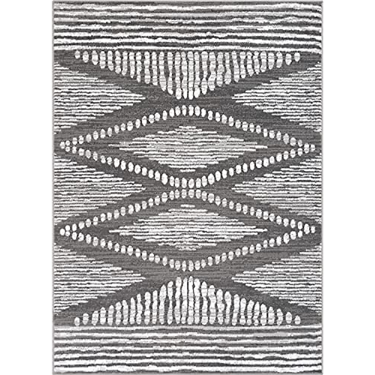 Well Woven Axasta Grey Diamond Medallion Tribal Area Rug (5'3" x 7'3")