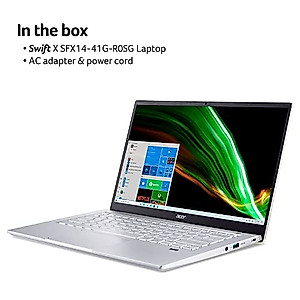 Acer Swift X SFX14-41G-R0SG Creator Laptop | 14" Full HD 100% sRGB | AMD Ryzen 5 5600U | NVIDIA RTX 3050 Laptop GPU | 8GB LPDDR4X | 512GB NVMe SSD | Wi-Fi 6 | Backlit Keyboard | Windows 10 Home