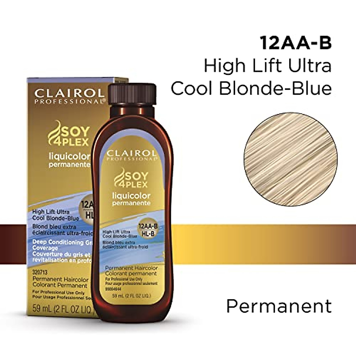 Clairol Professional Permanent Liquicolor for Blonde Hair Color, 12aa High Lift Coolest Blonde, 2 oz