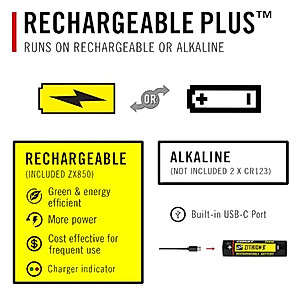 Coast XP9R 1200 Lumen USB-C RECHARGEABLE-DUAL POWER LED Flashlight With PURE BEAM SLIDE FOCUS And Top Grade Aluminum Build