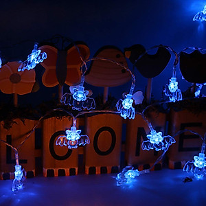 CCOOfhhc Halloween LED String Lights, Pumpkin Bat Ghost Decoration Lights with LED Lights for Indoor/Outdoor Christmas, Party Décor