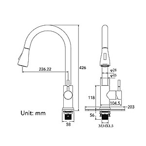Kitchen Sink Faucet for Bar Farmhouse Commercial, High-end Touch Kitchen Faucets, Pull Out Black Kitchen Mixer Tap, Sensor Faucet, Swivel 360 Degree Hot and Cold Water Taps (Color : Black)