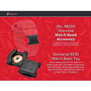 Hornady RFiD Watch Band Tag - Universal RFID Tag Attaches to your Watch Band, Opens Your RFID Safe - Keep Your Safe Key Accessible, Slips Onto Your Watch Band - Black Logo