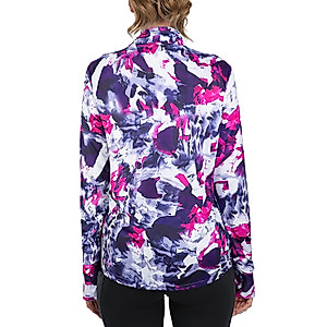 Tanst Sky SPF Shirts for Women Long Sleeve, Quarter Zip Pullover Yoga Jackets Fashion Ladies Workout Athletic Tops Running Hiking Activewear Tie Dye X-Large