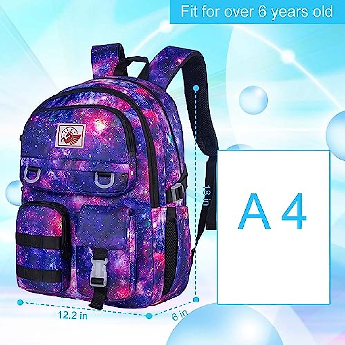KLFVB Laptop Backpack for Girls, 15.6 Inch Cute Tie Dye College Bookbag, Anti Theft Water Resistant Large Computer School Bag for Teens Women Students - Purple