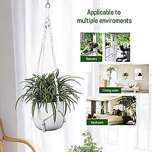 VISEMAN Macrame Plant Hanger-Outdoor Indoor Hanging Planter Holder/Hanging Basket Flower Hangers Cotton Rope with Bead for Home Decor 2 Pieces