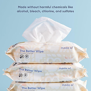 MADE OF Organic Sensitive Baby Wipes - Hypoallergenic Soothing Wipes for Sensitive Skin - Fragrance-Free, Chemical-Free, Alcohol-Free - Water Based Soothing Aloe and Argan Oil (72 Count (Pack of 1))