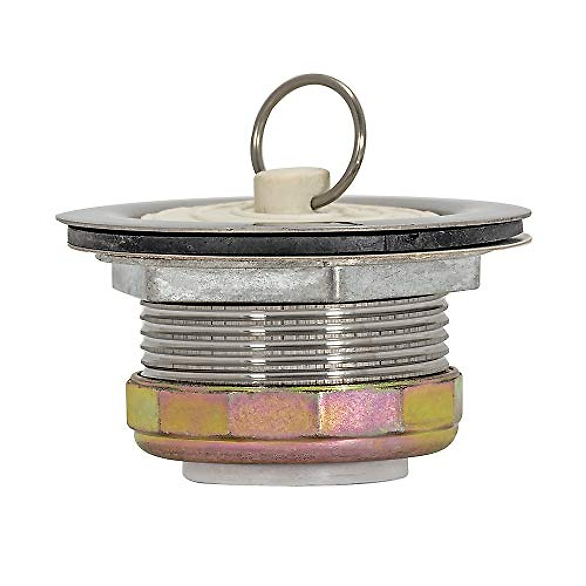 EZ-FLO Stainless Steel Laundry Tray Plug with Rubber Stopper Strainer, Heavy-Duty Sink Stopper for Bathtub or Bathroom, 30041