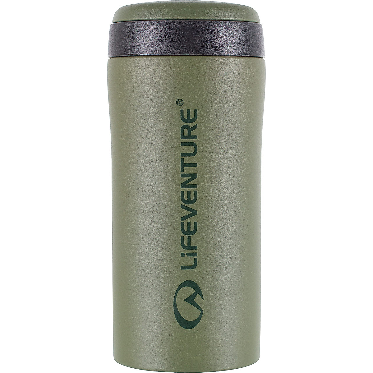 Lifeventure Thermal Mug, Leakproof & Vacuum Insulated Reusable Coffee Travel Cup, 300ml, Matt Khaki