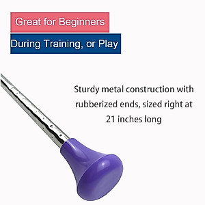 Oiloda Twirling Baton 21 Inches Marching Baton Spinning Dance Baton Metal Gymnastics Parade Stick for Child in Majorette (Purple)