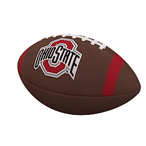 logobrands NCAA Ohio State Buckeyes Team Stripe Official-Size Composite Football, Brown