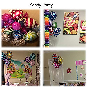 42 pcs 18" Sweet Candy Balloons, Round Lollipop Balloon, Birthday Wedding Party Balloons, Party Supplies