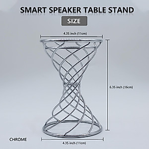 Dutiplus Smart Speaker Table Stand Decorative Holder for Echo Dot 5nd/4rd/3th/2th Gen, Echo 4nd/3rd/2th Gen, Echo Glow, Apple Homepod Mini and Google Home Mini/Nest Mini(Chrome)