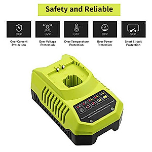 P117 Battery Charger Compatible with Ryobi 18V Battery Charger for Dual Chemistry 9.6V-18V Charger Li-ion Ni-Cd Ni-Mh Plus Battery P100 P102 P103 P105 P107 P108 P118 P200 1400670