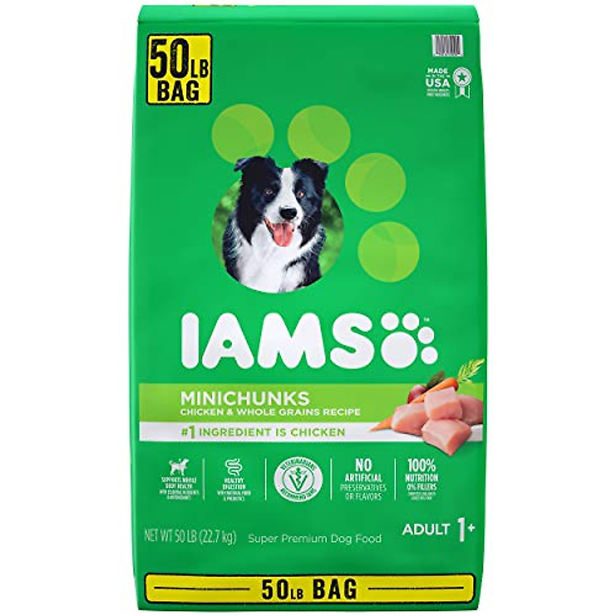 IAMS PROACTIVE HEALTH Adult Minichunks Small Dry Dog Food Chicken Dog Kibble, 50 lb. Bag