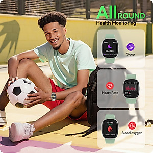 anyloop Fitness Tracker Watch with 24/7 Heart Rate Blood Oxygen Monitor, 1.69" Large Screen Activity Tracker with Pedometer, Sleep Monitor, Calories & Step Counter, Sports Smart Watch for Women Men