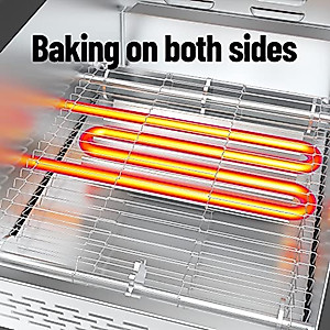 PYY Commercial Toaster 300 Slices/Hour Conveyor Restaurant Toaster for Bun Bagel Bread Heavy Duty Stainless Steel Conveyor Toaster