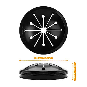 KUFUNG Garbage Disposal Splash Guard, 3.1 Inch Universal Kitchen Sink Stopper Drain Stopper Brushed Rubber STP-SS for Insinkerator, Kitchenaid, Kohler, Waste King (Black-A)