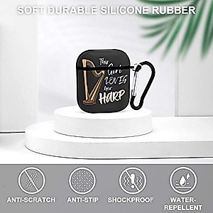 Harp Harpist Airpods Case Cover for Apple AirPods 2&1 Cute Airpod Case for Boys Girls Silicone Protective Skin Airpods Accessories with Keychain