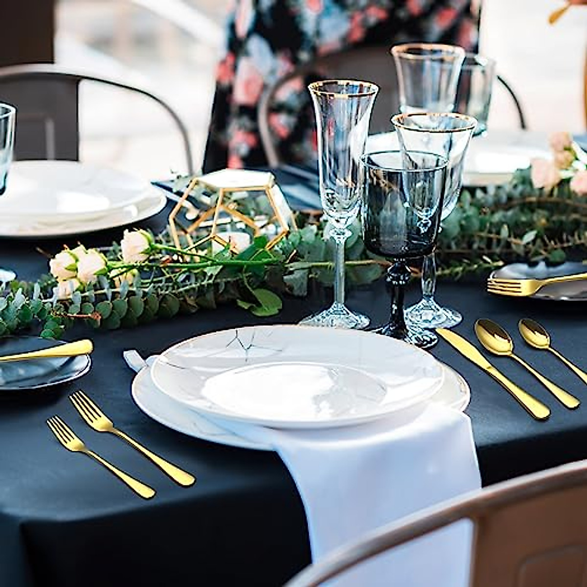 30-Piece Gold Silverware Set, Blingco Gold Flatware Set for 6, Food-Grade Stainless Steel Cutlery Set, Tableware Eating Utensils with Gift Box for Home Restaurant, Mirror Finished, Dishwasher Safe