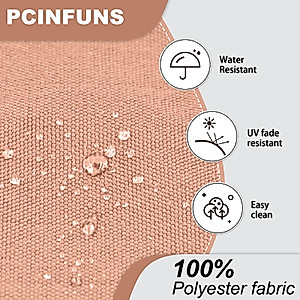 Pcinfuns Outdoor Deep Seat Cushions 24 x 24 Inch Chair Cushions for Patio Furniture,Thick 3 Inch Patio Pads with Removable Cover with Handle & Adjustable Straps for Patio,Yard,Garden,Light Orange