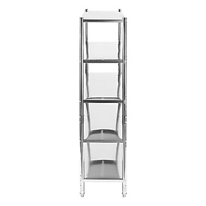 YUMIONB Stainless Steel Shelving, 5 Tier Floor Standing Stainless Steel Shelving Stainless Steel Heavy Duty Shelving Commercial Shelving with Adjustable Hight for Home, Supermarkets, Warehouses