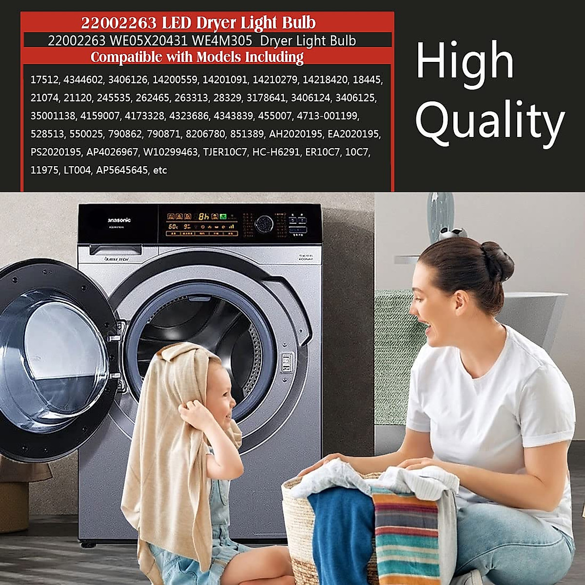 WE05X20431 Dryer Light Bulb /Ice Dispenser for Refrigerator Bulb / Sewing Machine E12 LED Light Bulb 3W Replaces C7 E12 Candelabra 10W-30W Halogen 100V-265V Cool White 6000K Appliance Lamp, 2-Pack