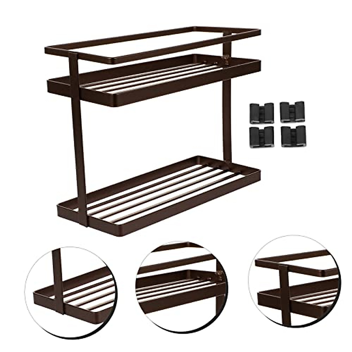 Alipis kitchen spice rack stackable shelves condiment bottle shelf cupboard organizers and storage kitchen cabinet kitchen organizer countertop shelf fruit make up carbon steel