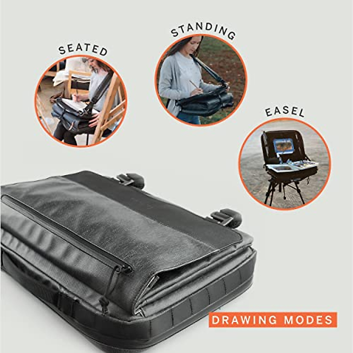 ETCHR Art Satchel & Field Case Duo - The Ultimate Art Supply Organizer - Stylish Art Bag - Vegan-Friendly Artist Bag - Field Bag & Art Case - Art Supply Bag - Artist Backpack & Field Pack Combo