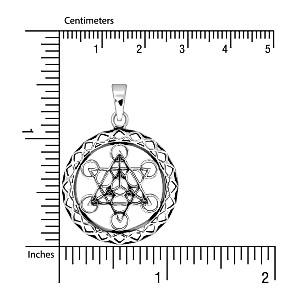 WithLoveSilver 925 Sterling Silver Metatron Cube Sacred Geometry Talisman Pendant