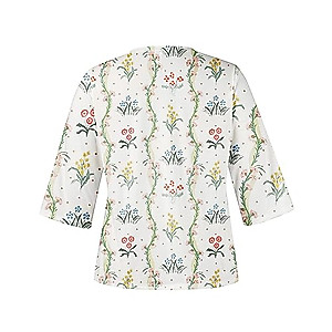 White Blouses for Women Dressy,Women's 3/4 Sleeve Summer Tops Cotton Womens White Tops 3/4 Sleeve Graphic Tshirts Shirts for Women 3/4 Sleeve Cotton Tops for Women(3-White,XX-Large)