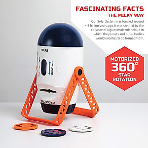 Discovery #MINDBLOWN 2-in-1 Reversible Planetarium Space Projector, 24 Images, 360-Degree Rotation, Moving Stars and Stationary Modes, Displays Planets Nebula Stars Constellations, Kids Astronomy Toy