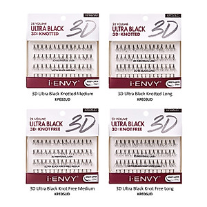 i-ENVY 2X Volume 3D Ultra Black Individual Lashes (2 PACK, Knot Free - Long)