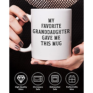 KAAYEE Grandma Gifts & Grandpa Gifts from Granddaughter, Chrismas Mothers day Birthday Gifts for Grandma, Gifts for Grandpa Fathers Day, My Favorite Granddaughter Give Me This Mug