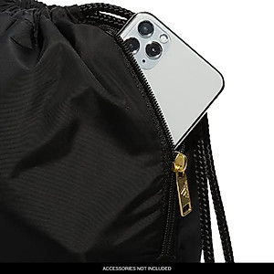 adidas Ready Sackpack, Black/Gold Metallic, One Size