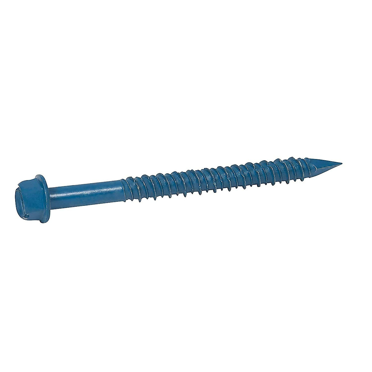(1500pcs) 1/4 X 1-3/4 Slot Indented Hex Washer Head Concrete Screws (Screw), Bulk/Wholesale Carton - Blue - Ships Free in USA