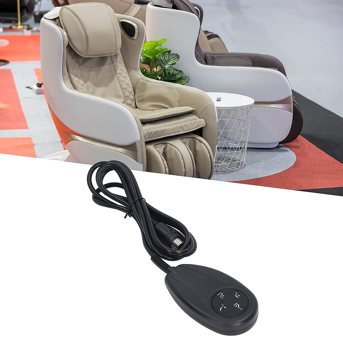 Lift Chair Remote 5 Pin Round Connector 4 Buttons Up and Down Functions Replacement Hand Control Handset for Power Recliner