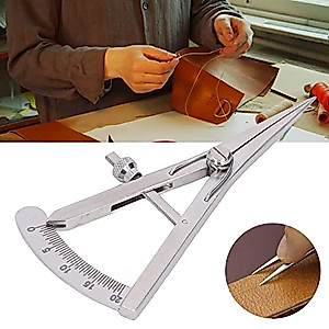 Marking Gauge, Metal Compass Multipurpose High Accuracy Adjustable for Leather Trimming Projects(Screw lock type marking gauge)