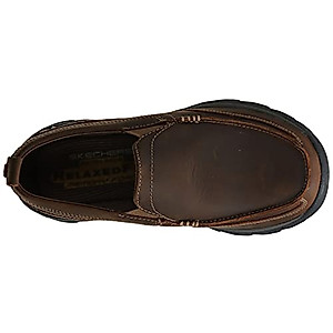 Skechers USA Men's Relaxed Fit Memory Foam Superior Gains Slip-On,15 M US,Dark Brown