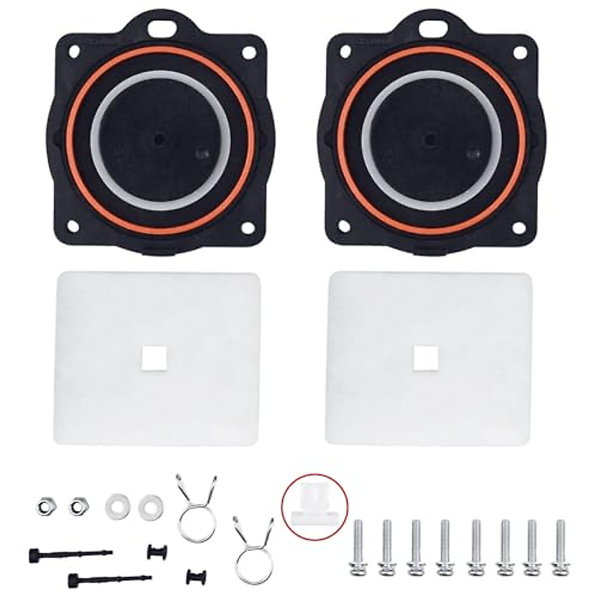 HP60/80 Air Pump Rebuild Kit for Hiblow HP 80, HP 60 Aerators, HP-80-0110, Included Diaphram, Filter and Screws Kit.