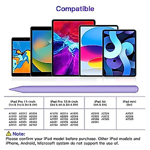 iPad Pencil 2nd Generation with Magnetic Wireless Charging, Apple Pencil 2nd Generation, Smart Pen Compatible with iPad Pro 11 in 1/2/3/4, iPad Pro 12.9 in 3/4/5/6, iPad Air 4/5, iPad Mini 6, Purple