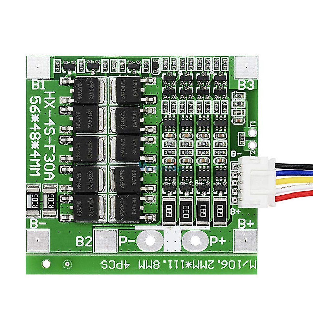 HiLetgo 14.8V 4S 30A 18650 Li-ion Lithium Battery BMS PCB Integrated Circuits Protection Board Cell Balance