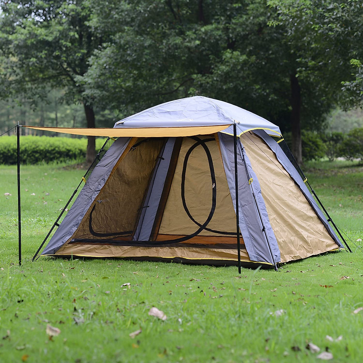 Wind Tour 2-3 Persons Instant Automatic Family Camping Tent Quick Set up Tent for Beach, Traveling, Hiking, Mountaineering, Outdoor Activities (Blue+Yellow)