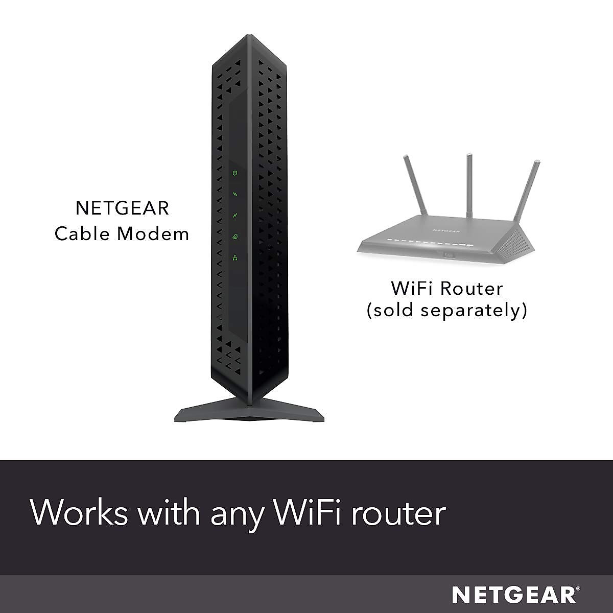 NETGEAR Cable Modem CM600 - Compatible with All Cable Providers Including Xfinity by Comcast, Spectrum, Cox | for Cable Plans Up to 400 Mbps | DOCSIS 3.0 (Renewed)