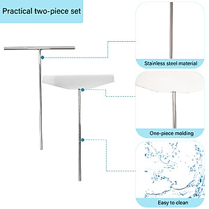Lilithye Crepe Spreader and Spatula Kit Stainless Steel Crepe Batter Spreader Tool Metal 7 Inch T Shape Crepe Maker(2Pcs Large)