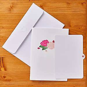 Lovepop Pink Rose Basket Pop Up Card, 5x7-3D Greeting Card, Pop Up Paper Flowers, Valentine's Day Greeting Card for Mom, Anniversary Card for Wife, Appreciation Card, Thinking of You