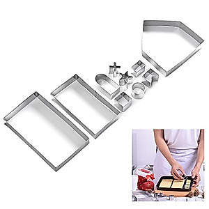 Hemoton 20 Pcs Christmas Baking Cutters Gingerbread House Cookie Cutter Chocolate House Cutter Stainless Steel Cookie Cutter Cookie Molds Christmas Cake Mould Small Cake Mold 3d