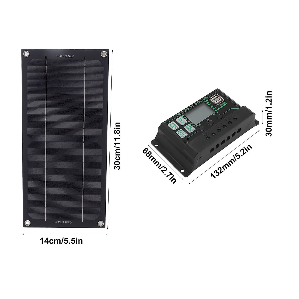 Fafeicy 600W Solar Panel Kit, 18V Voltage ABS Material 1200W (12V) 2400W (24V) Output Power Portable Solar Battery Charger Kit for RV Car