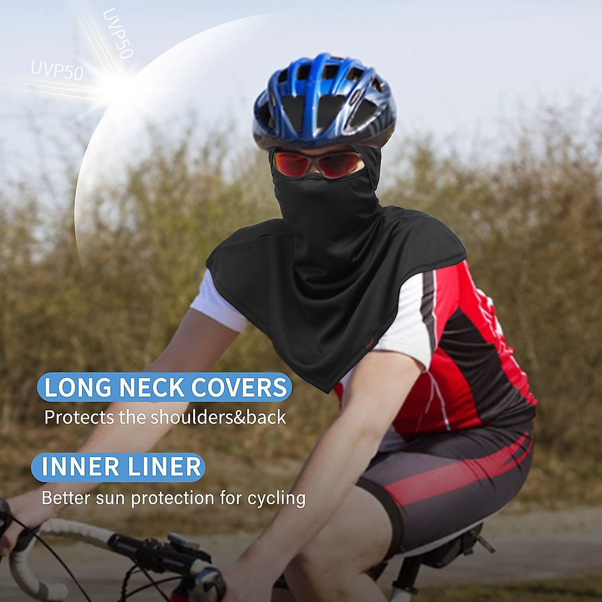 AIWOLU Balaclava Full Face Mask Summer for Sun Protection Breathable Long Neck Covers for Men Women Cycling Fishing…