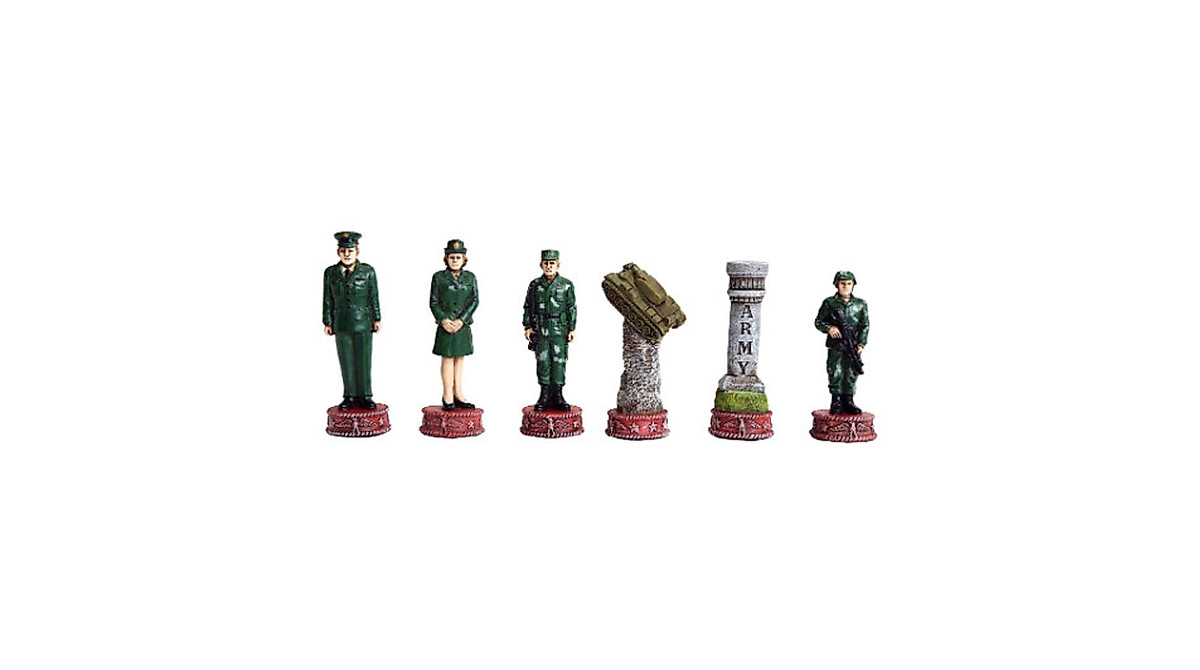 US Army vs Navy Hand Painted Chess Set - Buy Now